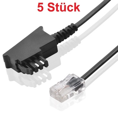 2m Telefon Internet DSL Kabel für Router 1x TAE-F Stecker auf RJ45 LAN ...
