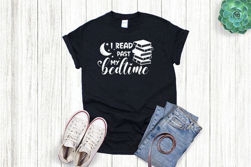 I Read Past My Bedtime Unisex T-shirt Black | eBay