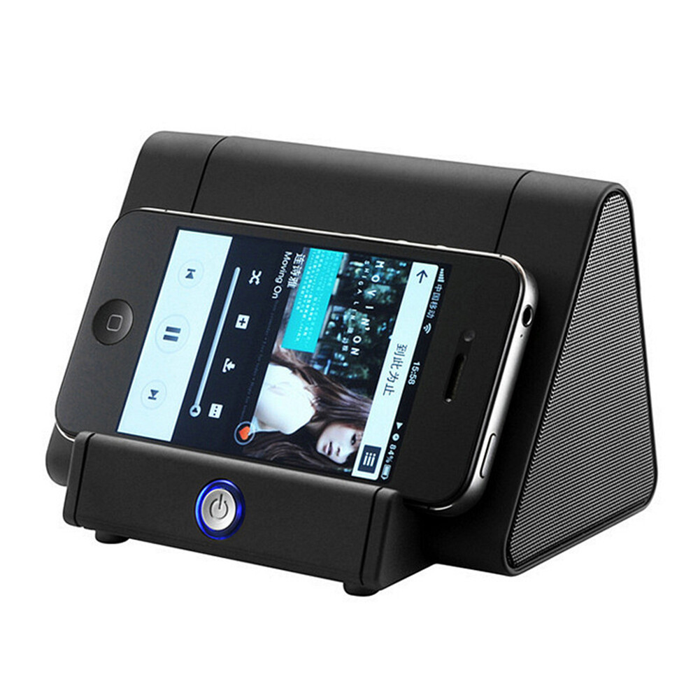 Wireless Induction Speaker Triangle Super Bass Phone Holder Loudspeaker ...