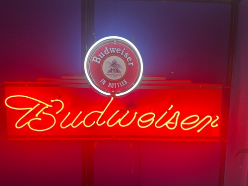 Extra Large Vintage Budweiser Neon Sign with Eagle Emblem 48" 4 Feet ...