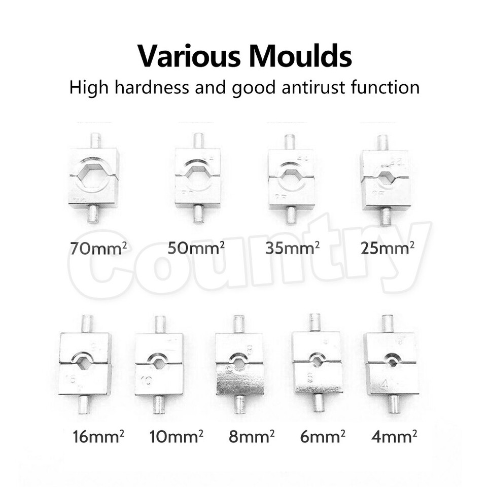 8 Ton 9 Dies 4mm-70mm Hydraulic Wire Crimper Battery Cable Lug Crimping ...