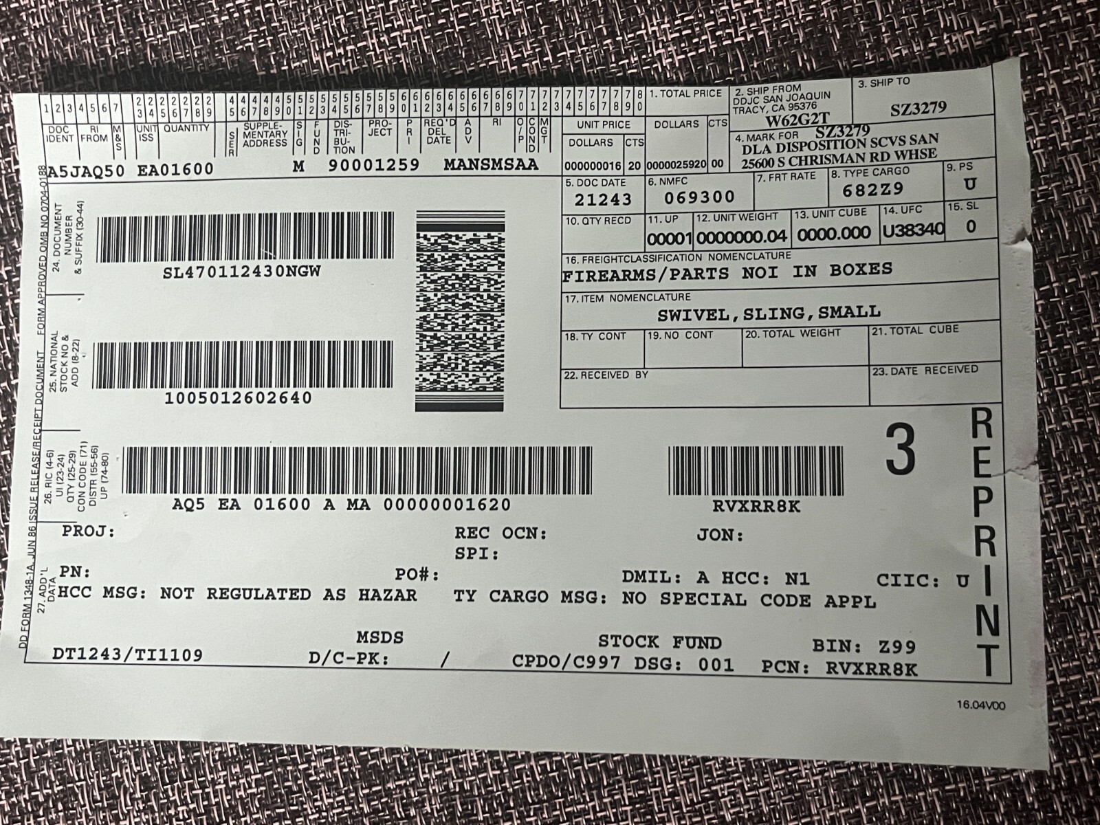 M24 SWS Sling Swivel set - Remington Defense - New Old Stock - | eBay