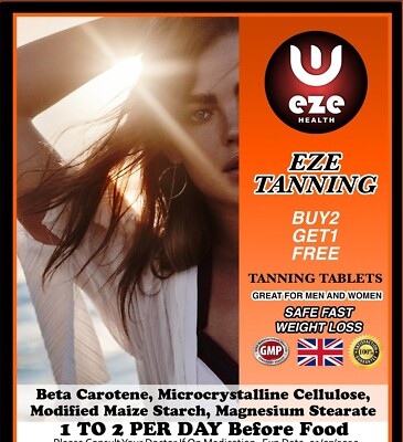 FAST TAN SUNTANING PILLS, LONGER LASTING DEEPER TAN + PROTECT BUY 2 GET ...