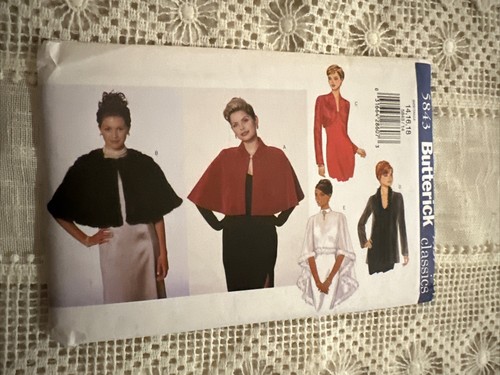 VINTAGE BUTTERICK PATTERN 5843 CAPE JACKET & COVER UP SIZE 14-16-18 ...
