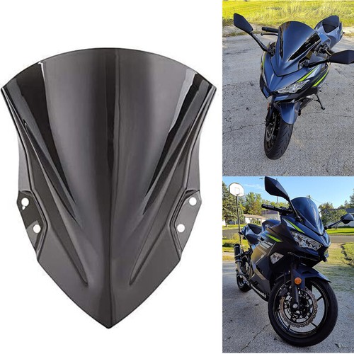 Gloss Black Windscreen Windshield Fit For Kawasaki Ninja 400 EX400 400 ...