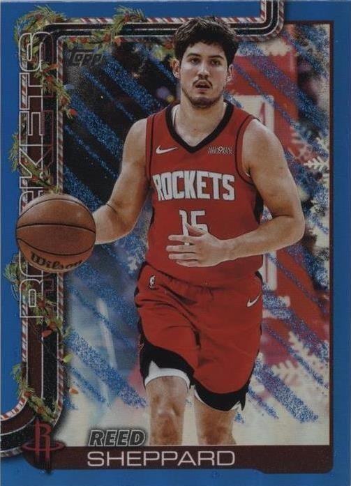 2025-26 Topps Holiday - Reed Sheppard #H143 Holiday Metallic Blue ...
