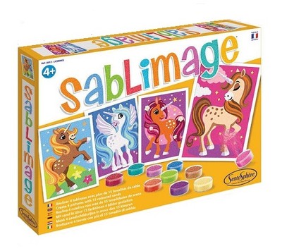 Sablimage Licornes 4 tableaux de sable colore - Sentosphere - Loisirs ...