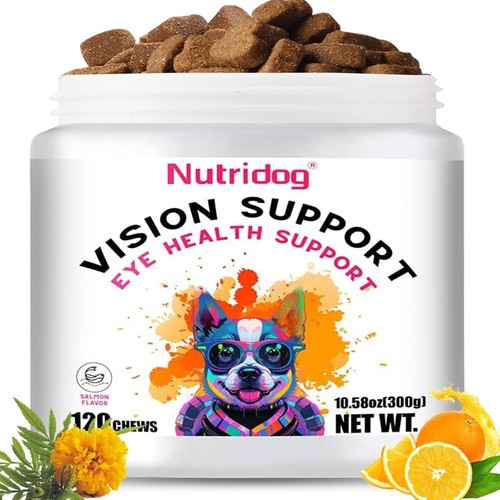Eye Supplements for Dogs - Vision Support Soft Chews with Lutein, DHA ...