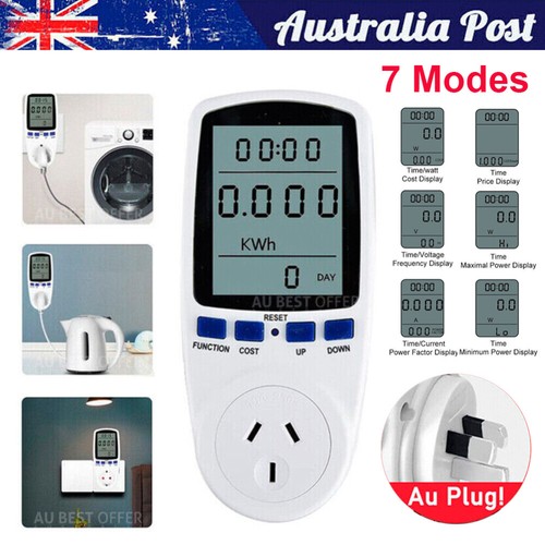 240V Power Meter AU Plug Energy Consumption Watt Electricity Monitor ...