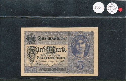 1917 Germany 5 Mark Funf - Choice Crisp Uncirculated, Nearly Perfect | eBay