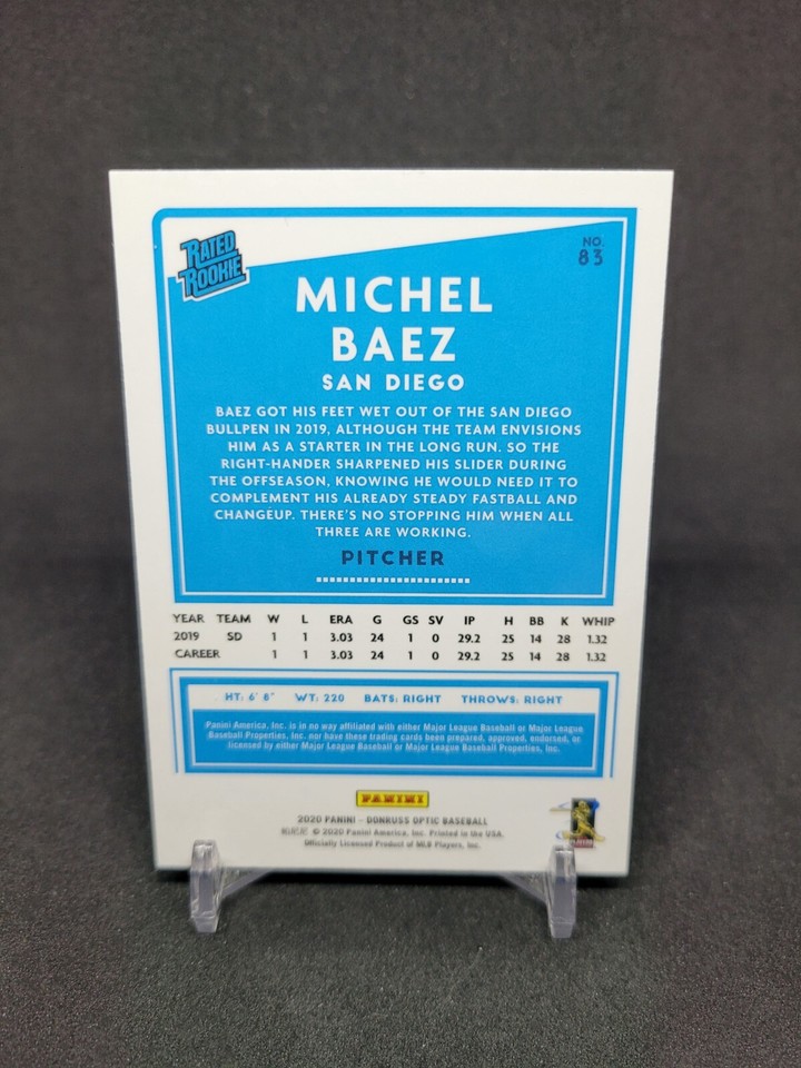 Michel Baez 2020 Panini Donruss Optic Baseball Rated Rookie RC No. 83 ...