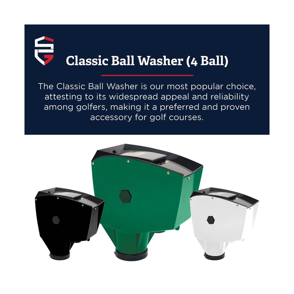 Classic Ball Washer - 4 Ball Capacity Golf Ball Cleaner | Improved ...