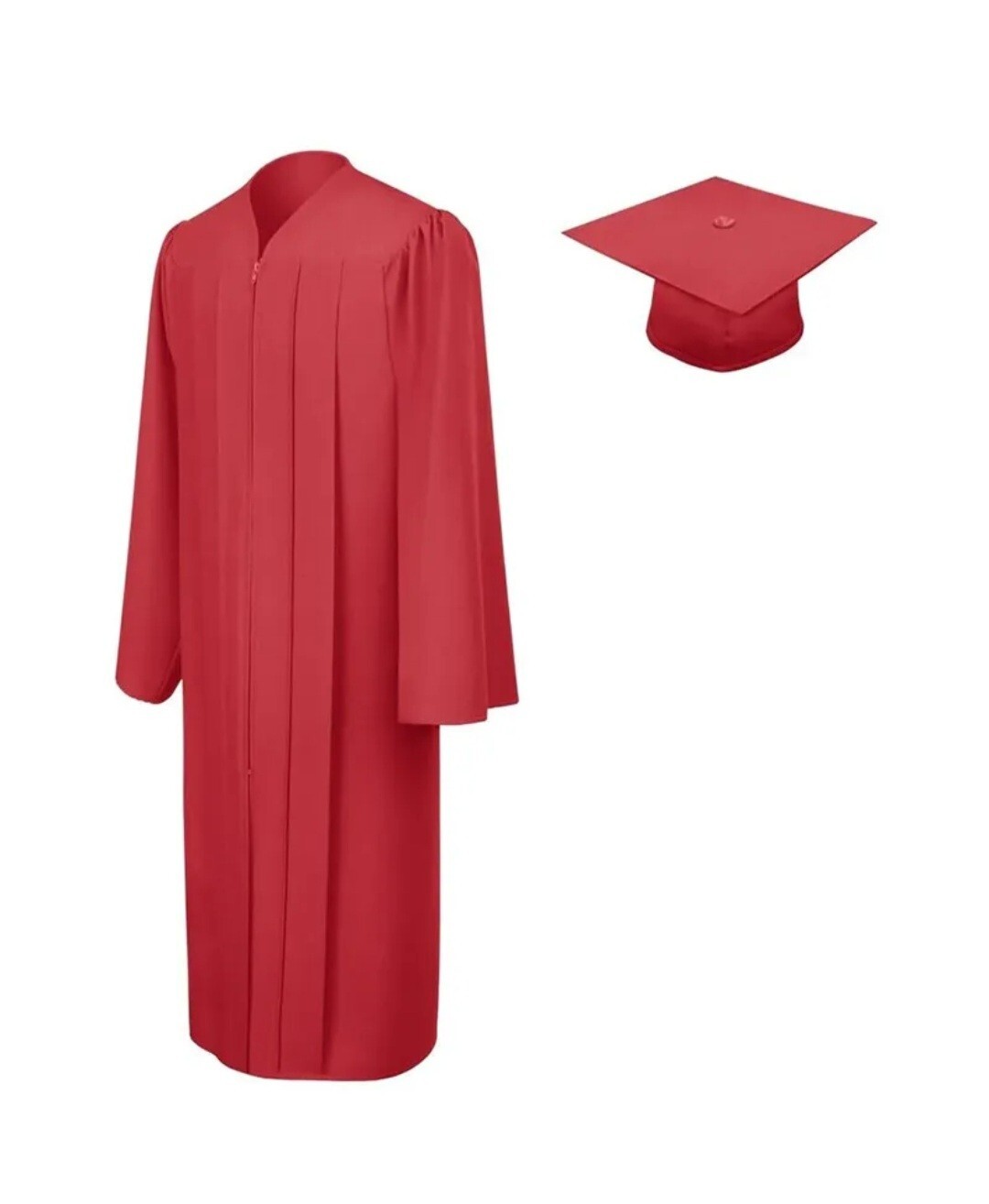 Matte Red High School/Bachelor Graduation Cap & Gown - Gem