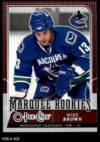 2008 O-Pee-Chee #502 Mike Brown Canucks 8 - NM/MT | eBay