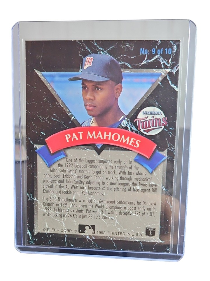 Pat Mahomes 1992 Fleer Ultra All Rookie Team RC #9 Minnesota Twins | eBay