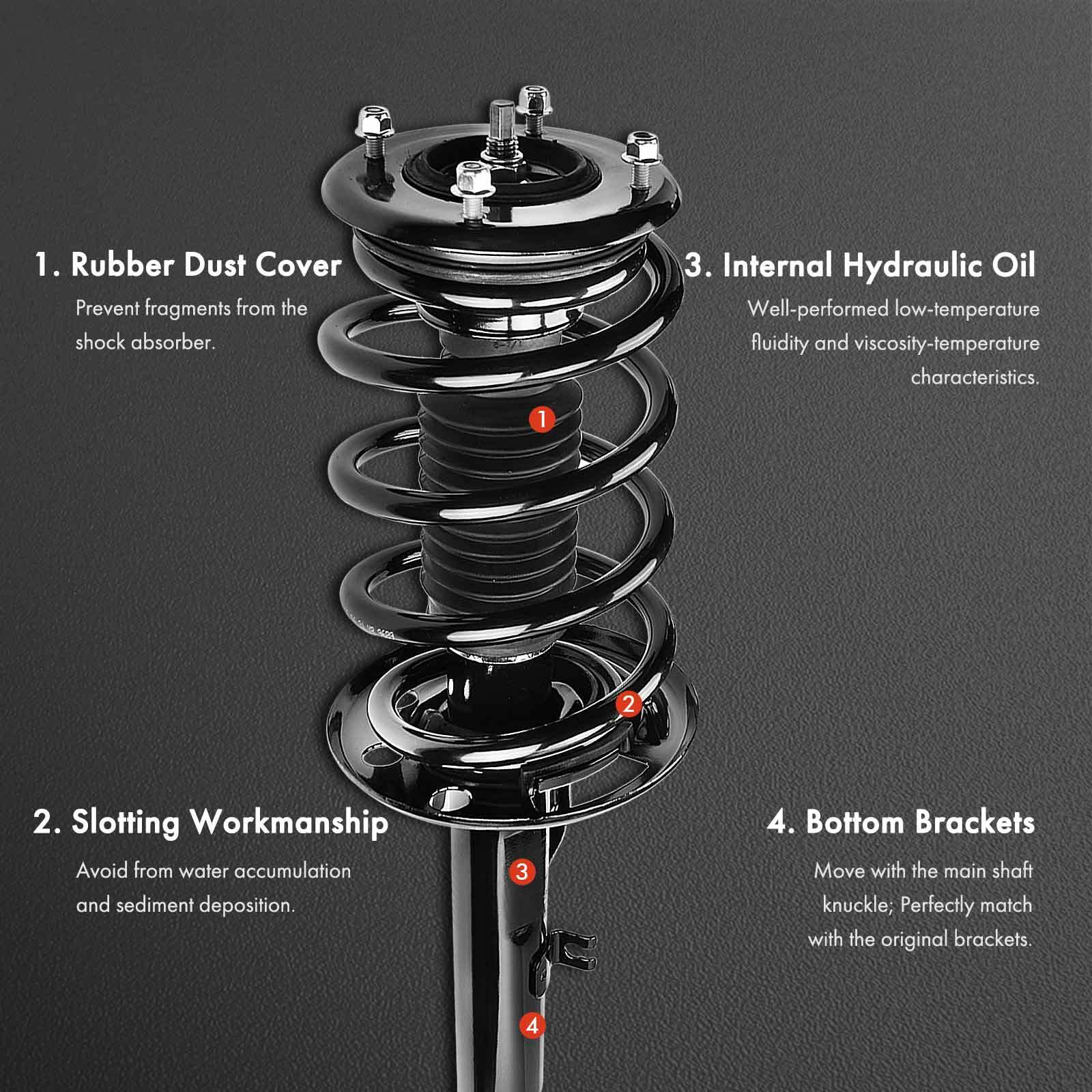 2Pcs Front L & R Complete Strut & Coil Spring Assembly for Lincoln MKS ...