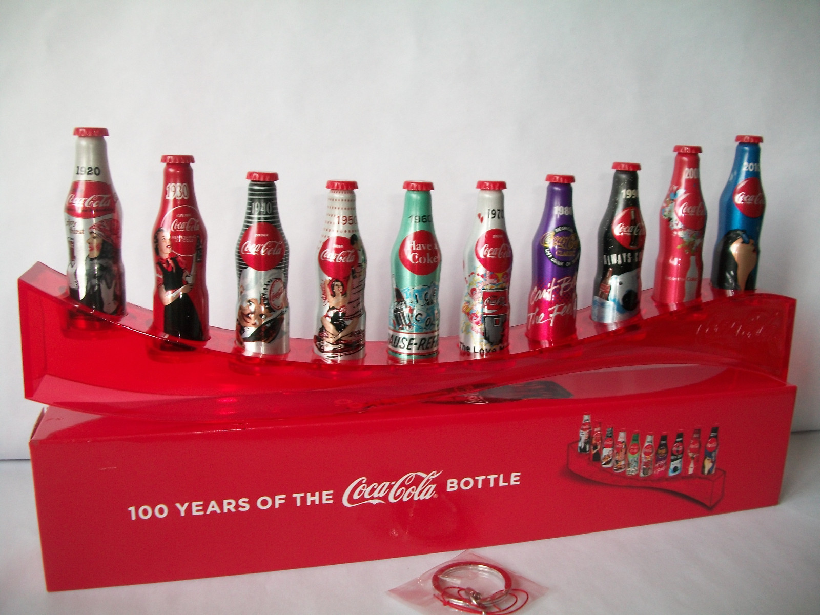 100 Years Of The Coca Cola Bottle Set 10 Mini Aluminum Bottles With ...