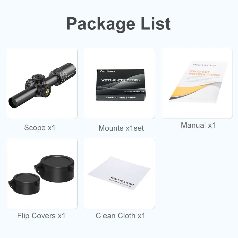 WestHunter HD GEN2 1-10X24 IR SFP Scopes 30mm One Tube Clear Glass ...