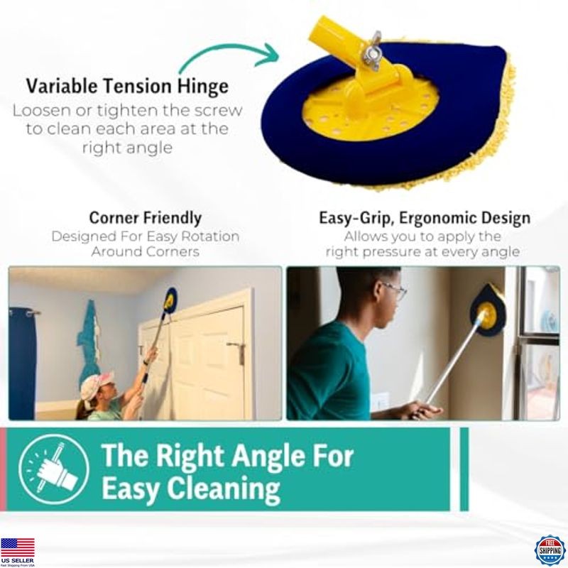 CHOMP Long Handle Wall Cleaner, 5 Minute CleanWalls Extendable Wall ...