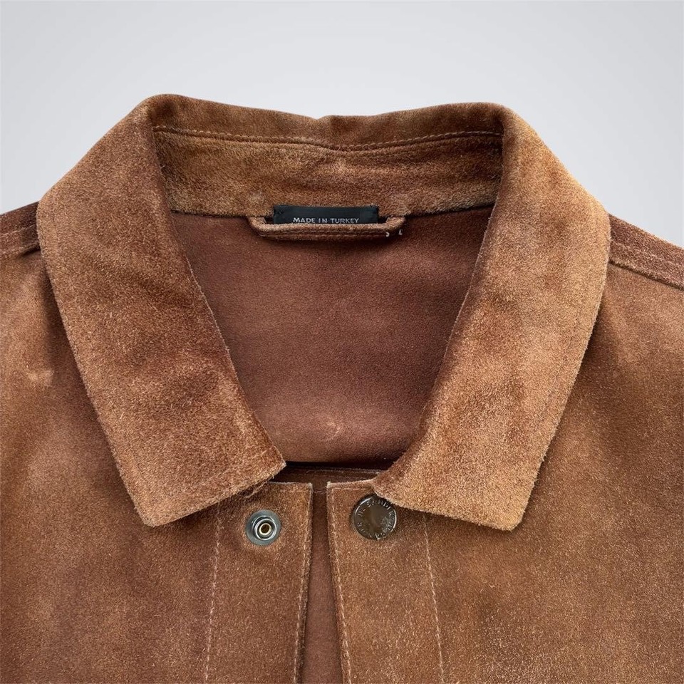 Jil Sander Suede Leather Jacket Brown Size 46 Trucker Style Used | eBay UK