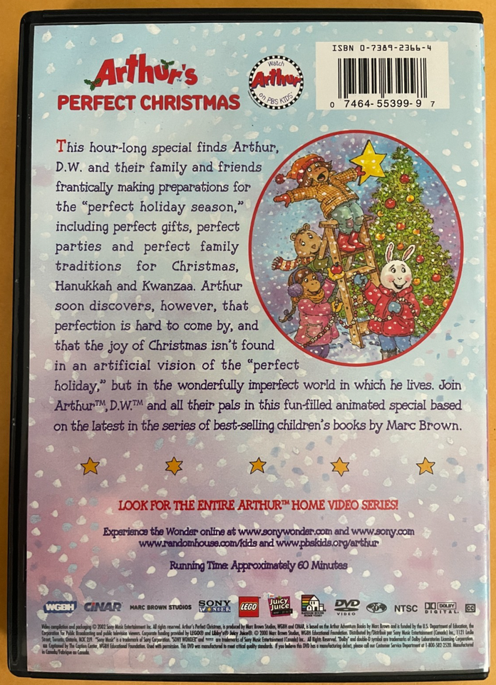 Arthur's Perfect Christmas DVD One Hour Holiday Special (Arthur) 2000/ ...