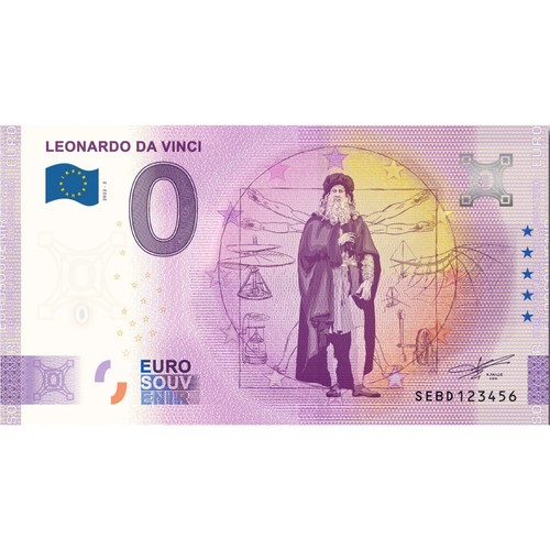0 € Zero Euro Souvenir Banknote Italy 2022 - Leonardo Da Vinci | eBay