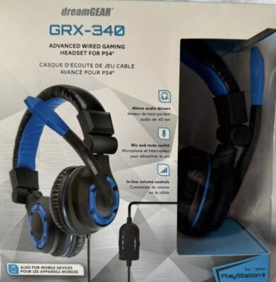 DreamGear PS4 Wired Gaming Headset GRX-340 Blue NEW Sealed | eBay