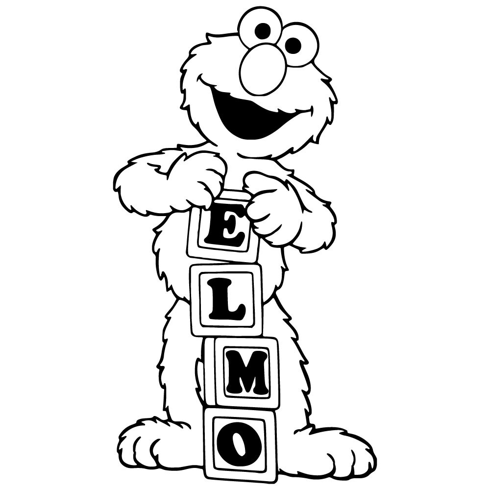 Elmo Clip Art Black And White