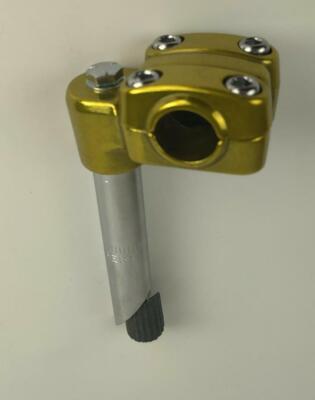 PRO+ Alloy GOLD 21.1mm 4 Bolt Old School Bicycle Stem BMX MTB Cruiser ...