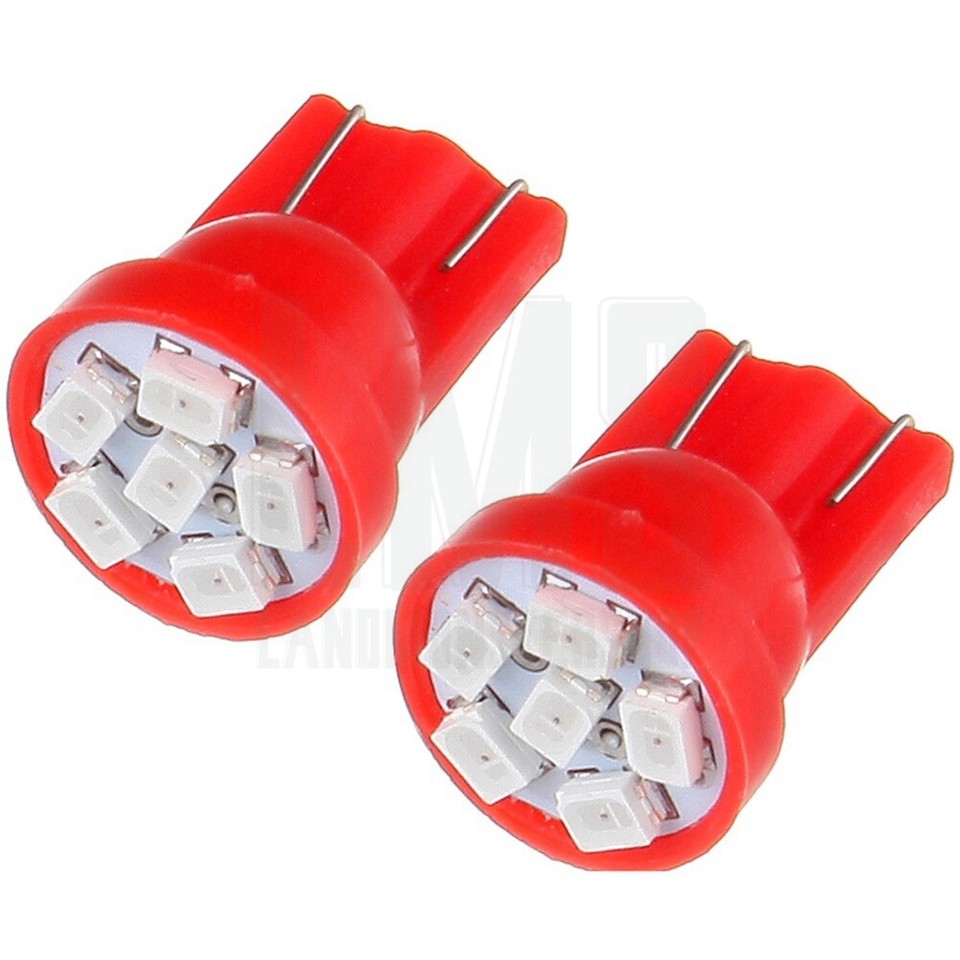 6x Red T10 6 LED Bulb Instrument Panel Cluster Dashboard Lights w ...