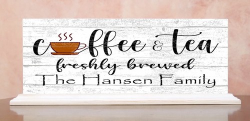 Customized Coffee & Tea Kitchen Sign Farmhouse Décor For Shelf or ...
