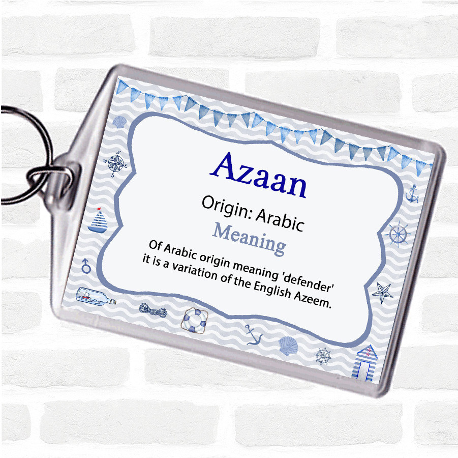 Azaan Name Meaning Bag Tag Keychain Keyring Nautical | eBay