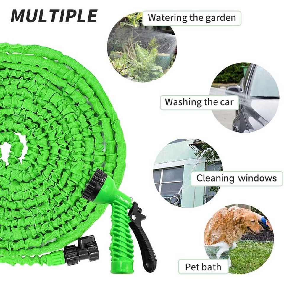 Expanding Expandable Flexible Garden Water Hose with 7 Pattern Spray ...