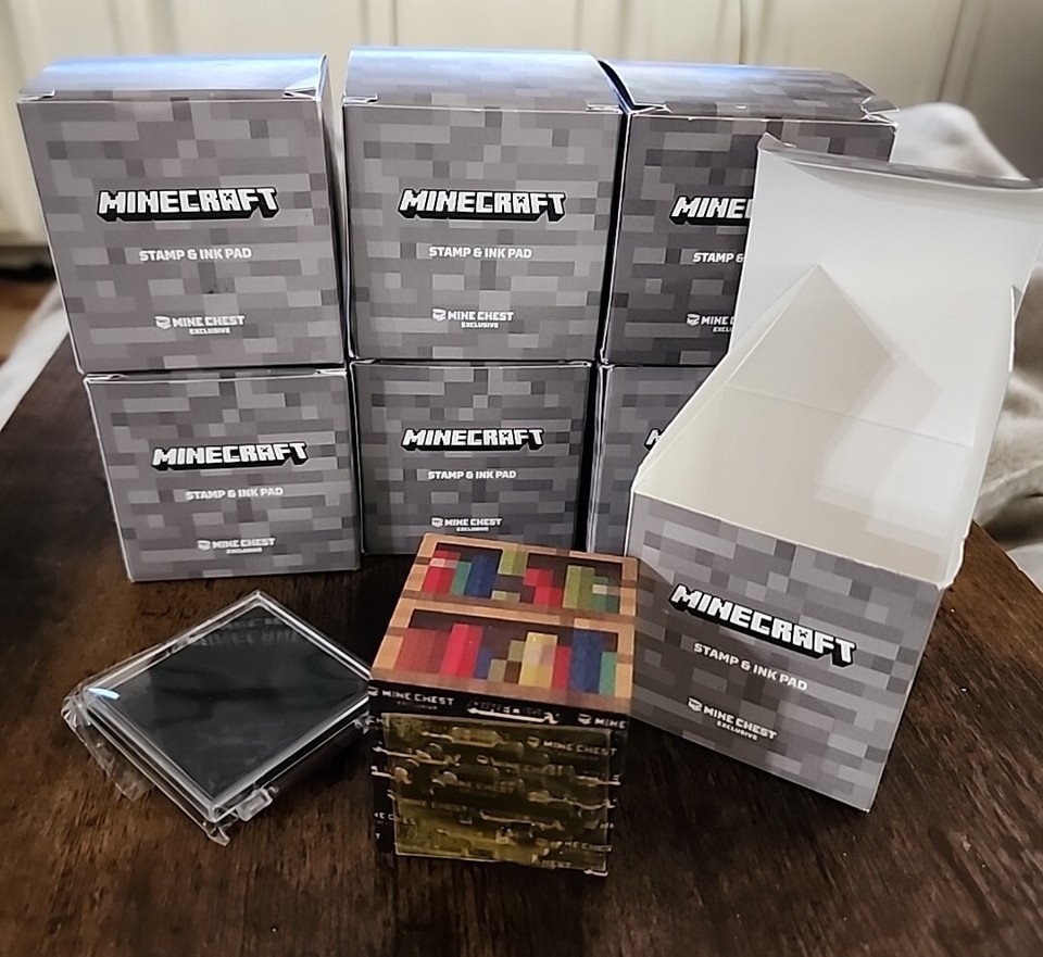 Minecraft Stamp and Ink Pad Loot Crate Mine Chest EXCLUSIVE Lot Of 7 | eBay