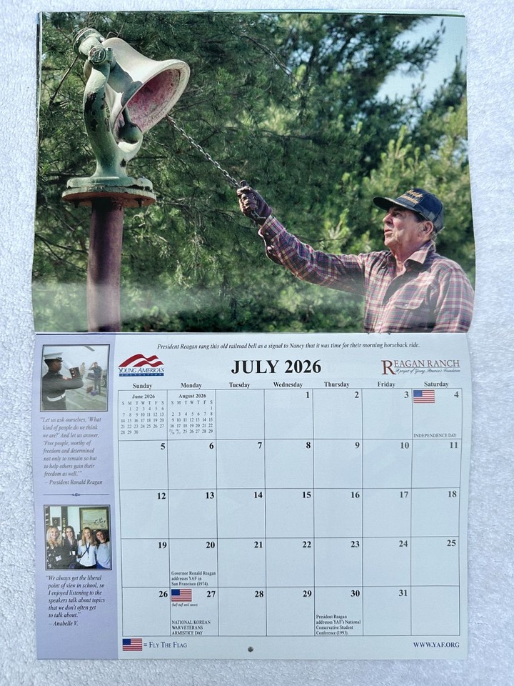 Reagan Ranch 2026 Wall Calendar - Ronald Reagan Young America's ...