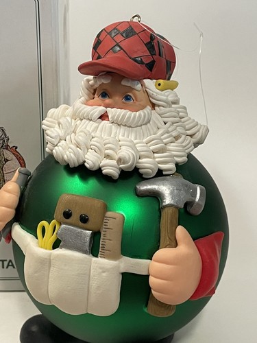 Department 56 Carpenter Santa Claus NOEL Chubby Round Christmas ...