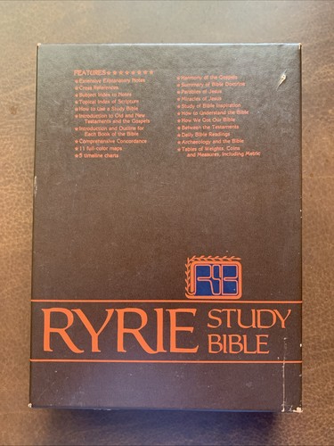 The Ryrie Study Bible KJV Red Letter Text, Moody Press 1978, Black ...