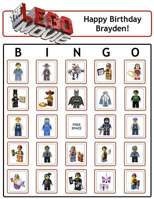 The Lego Movie Bingo Cards - Personalized! | eBay