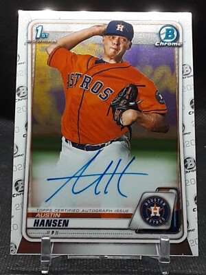AUSTIN HANSEN 2020 BOWMAN CHROME PROSPECTS AUTO ROOKIE ASTROS | eBay