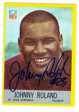 Johnny Roland autographed football card (St Louis) 1967 Philadelphia ...