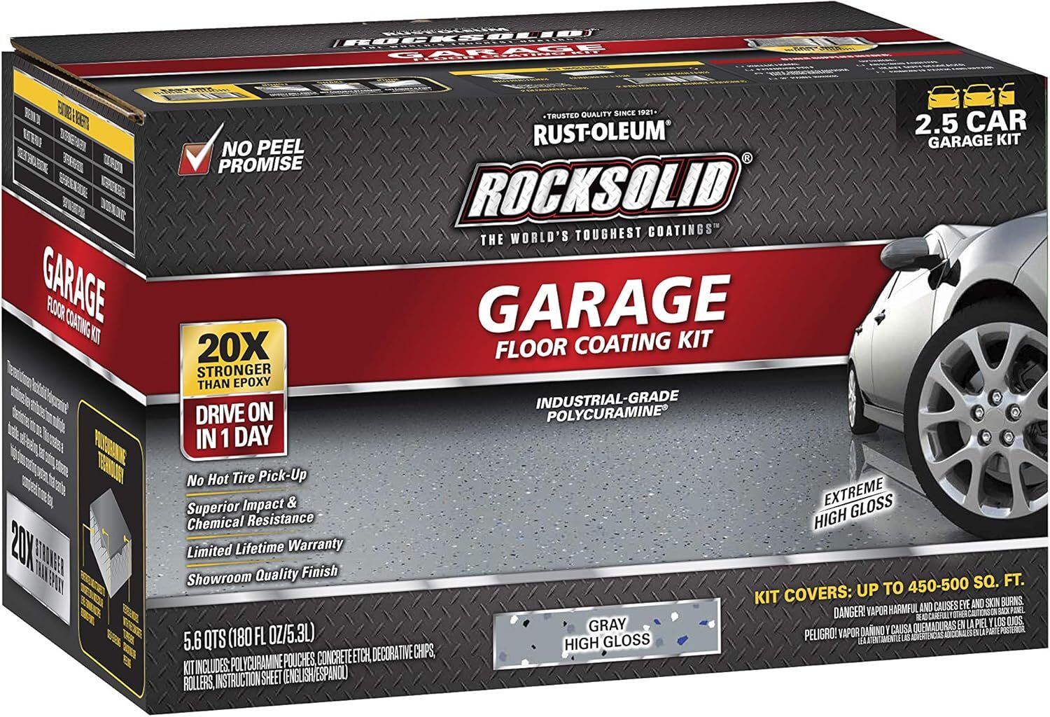 Rocksolid Polycuramine Garage Oil Floor Coating, 2.5 Car Kit, Gray | eBay