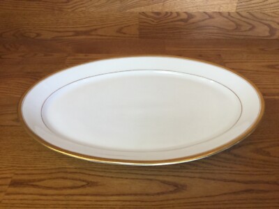 Large GOA France White w/Gold Trim 17 1/2” Deep OVAL PLATTER ...