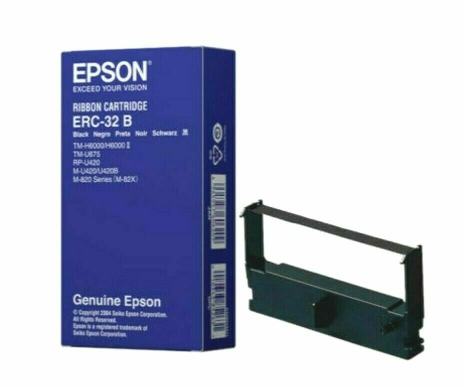 2 Epson ERC-32B Ribbon Cartridge Black TM-H6000/U675 RP-U420 M-U420/820 ...