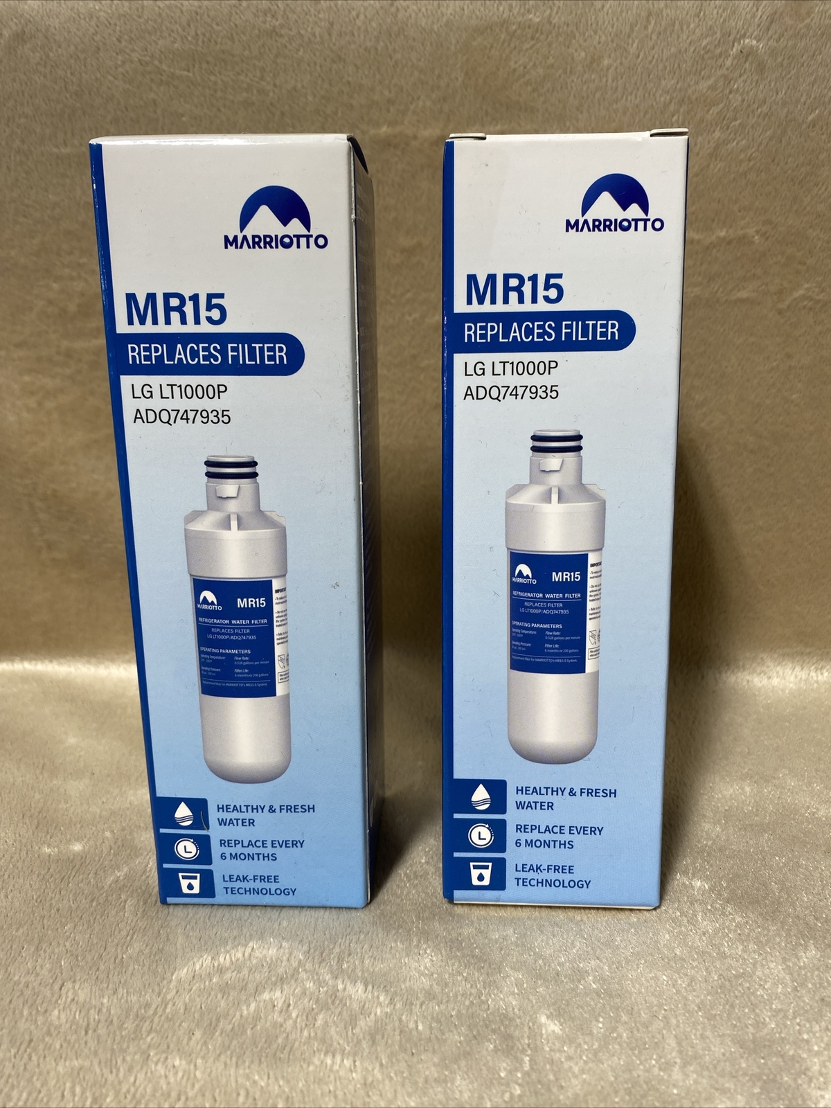 Lot Of 2 Marriotto Refrigerator Water Filter MR15 Replaces LG LT1000P ...