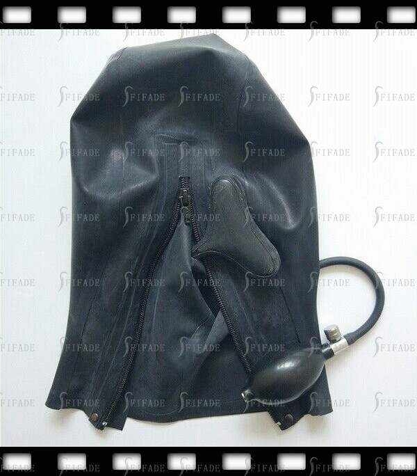 Latex Unisex Hoods Pump Mouth Open Face Cool Wear Masks Customized .4mm ...