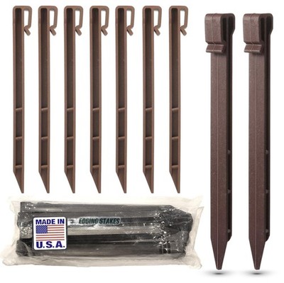 25 Pack 10 Inch Brown Heavy Duty Plastic Landscape Edging Stakes USA ...