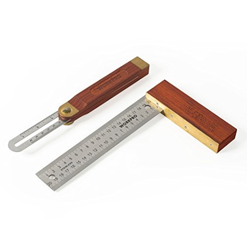 Carpentry Squares Set 2-Piece, Try Square 8-Inch/200mm, Adjustable ...