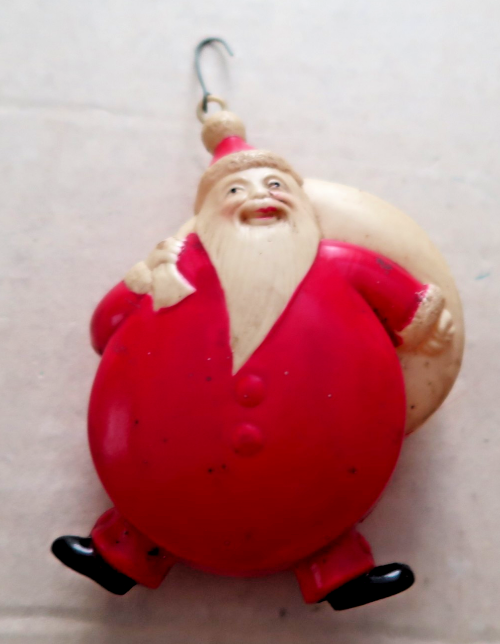 Christmas Vintage Celluloid Santa Clause Ornament/ Baby Rattle Occupied ...