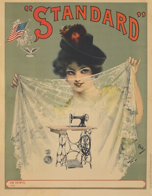 Original Vintage Poster Pal Standard Sewing Machine 1900 Lace | eBay