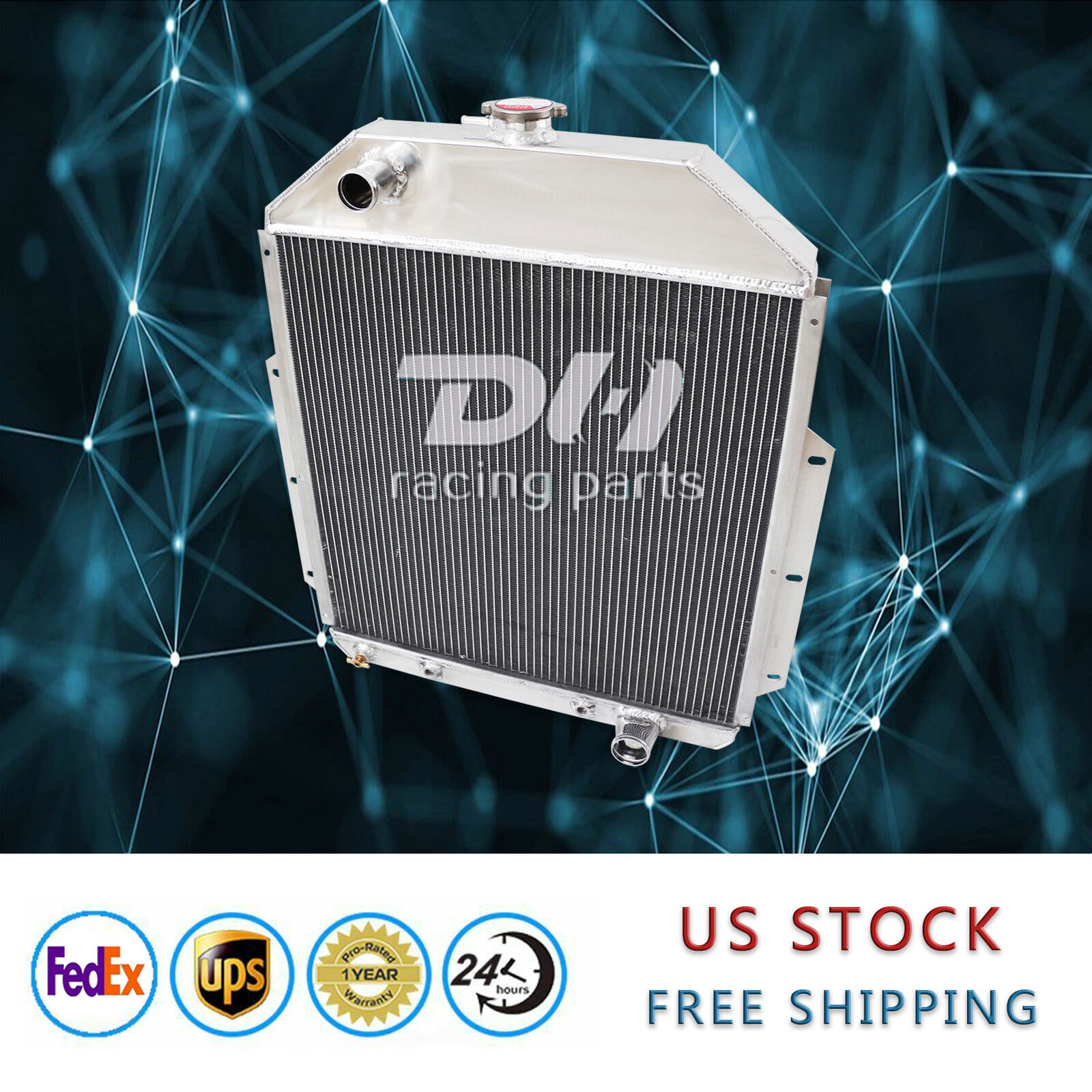 CC4252 3 Row Aluminum Radiator For 1942-1952 Ford F1 F2 F3 F4 Base 3.7L ...